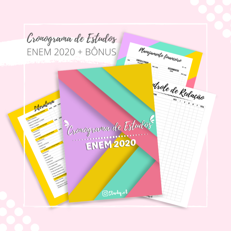 "Cronograma de Estudos ENEM 2020" | Quarentena